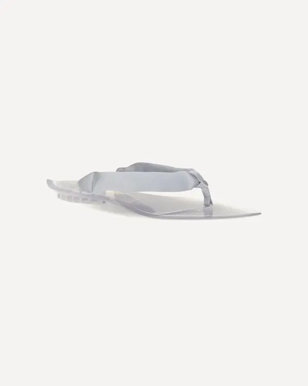 Alaïa Satin Flip Flop Sandals - Grey