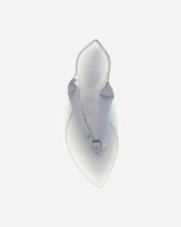 Alaïa Satin Flip Flop Sandals - Grey