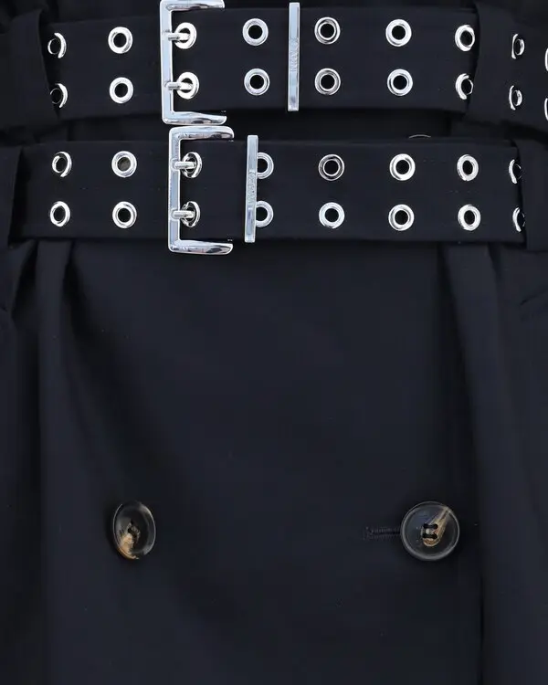 GANNI Double-breasted Cotton Trench Coat With Double Belt