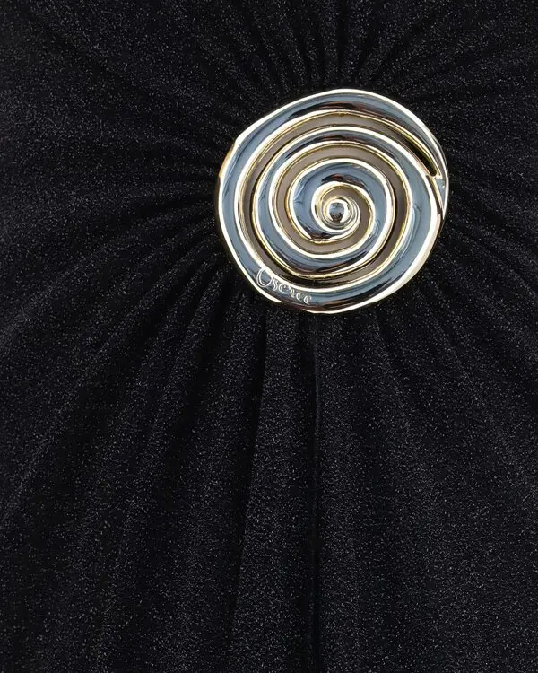 Oseree One-shoulder Metallic Dress With Spiral Detail