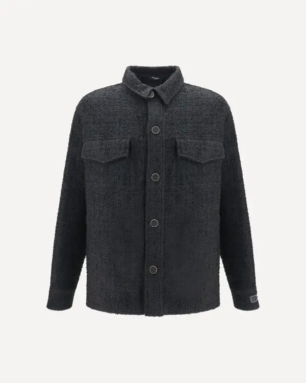 Balmain Tweed Buttoned Jacket - Black