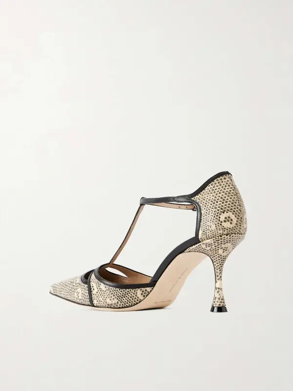 Manolo Blahnik Gish 70 Lizard-effect Leather Pumps - Snake Print