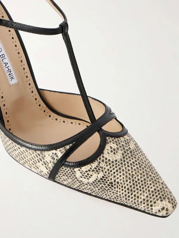 Manolo Blahnik Gish 70 Lizard-effect Leather Pumps - Snake Print