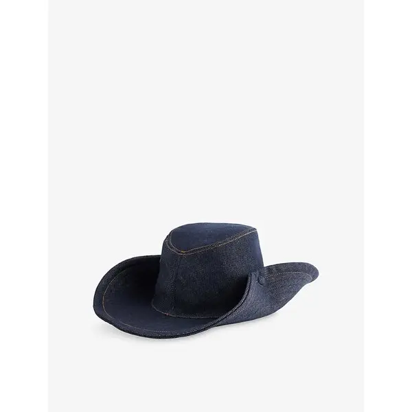 Miu Miu Logo-embroidered Denim Hat