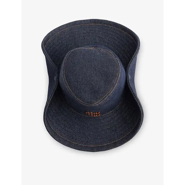 Miu Miu Logo-embroidered Denim Hat