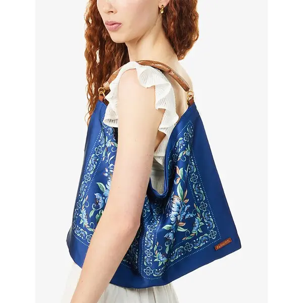 Farm Rio Printed Small Satin Scarf Bag