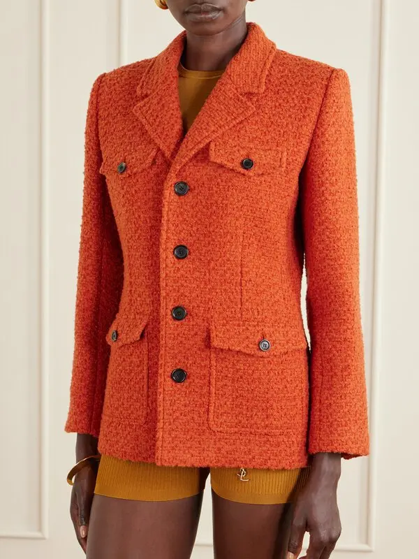 Saint Laurent Wool-blend Tweed Blazer
