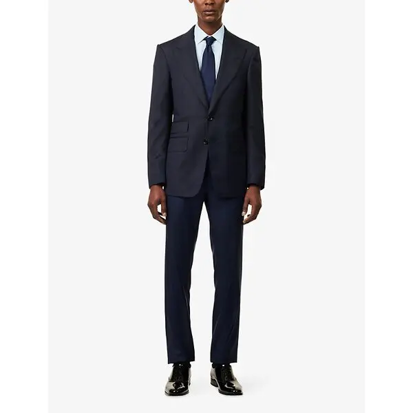 TOM FORD Shelton Herringbone Single-breasted Wool Blazer