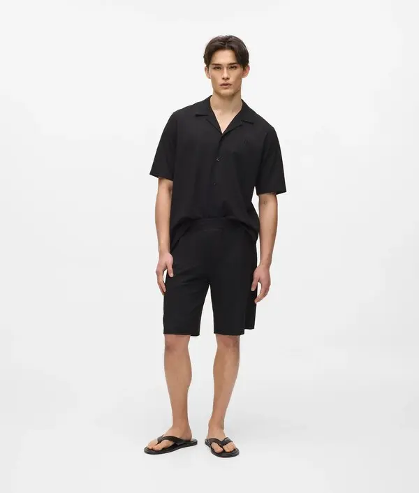 Karl Lagerfeld Monogram Textured Shorts - Black