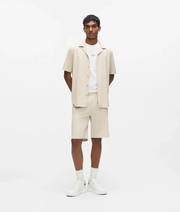 Karl Lagerfeld Monogram Textured Shorts - Sand