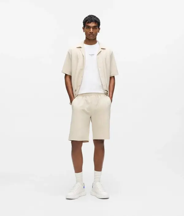 Karl Lagerfeld Monogram Textured Shorts - Sand