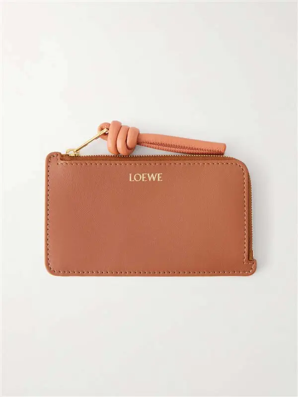 Loewe Knot Leather Cardholder - Tan
