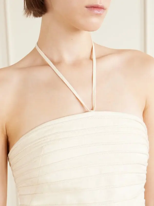 ANDRES OTALORA En Tu Luz' Embroidered Linen Bustier Top