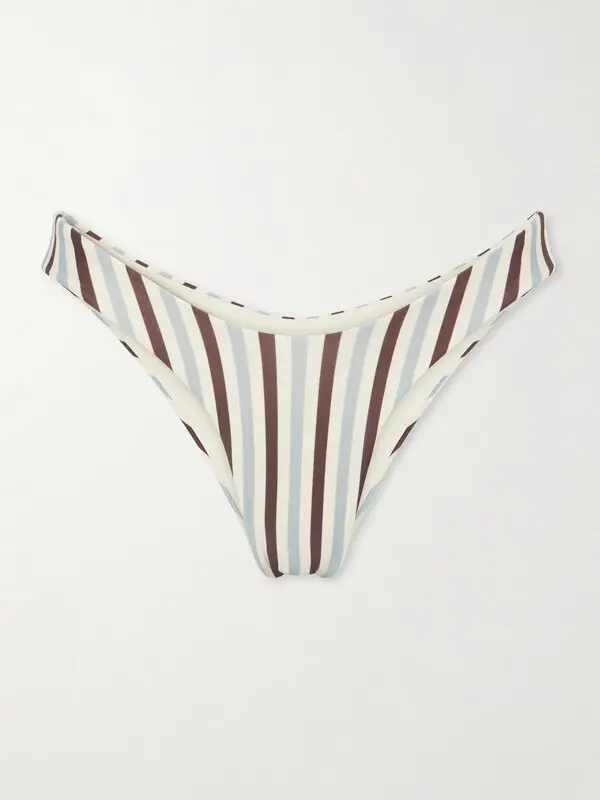 HAIGHT. Leila Striped Bikini Briefs - Brown