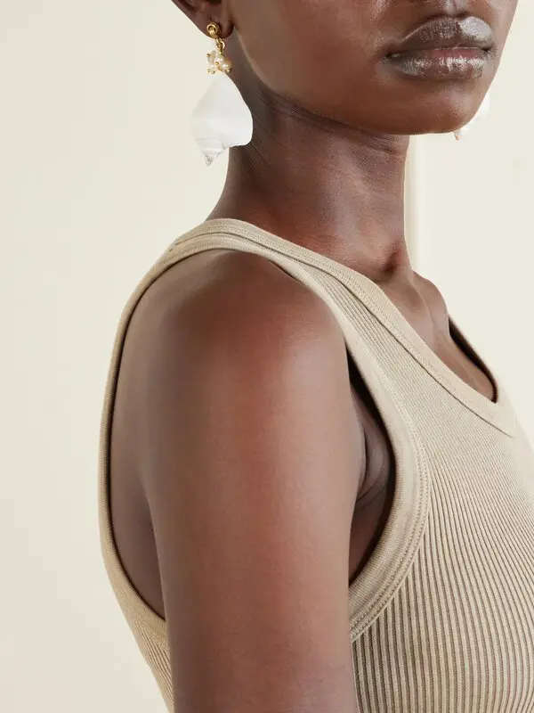 Tohum Design Gold-plated And Seashell Beaded Earrings - Neutrals