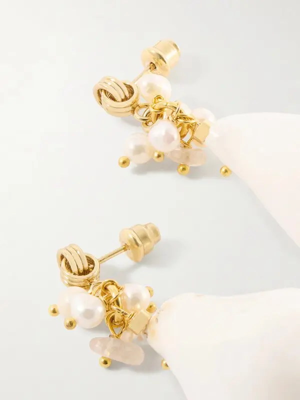 Tohum Design Gold-plated And Seashell Beaded Earrings - Neutrals
