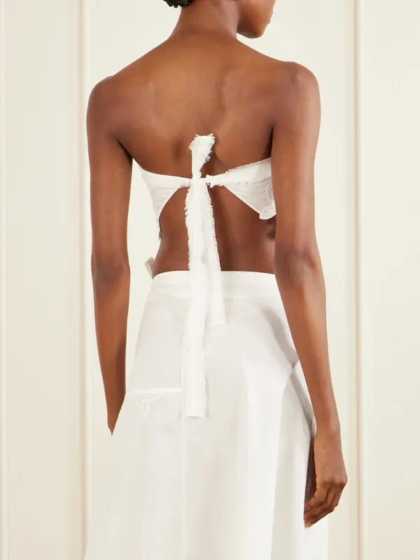 SIR. Klara Cropped Broderie Anglaise Top - Neutrals