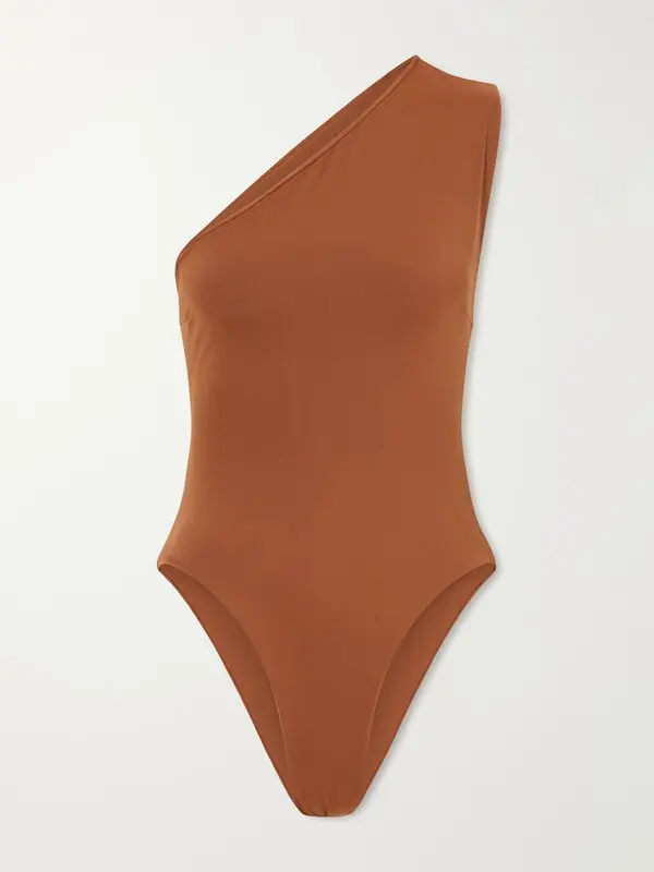 HAIGHT. Luisa One-shoulder Asymmetrical Swimsuit - Brown