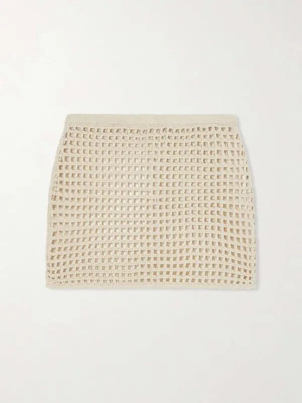 HAIGHT. Sheila Open-knit Mini Skirt - Ivory