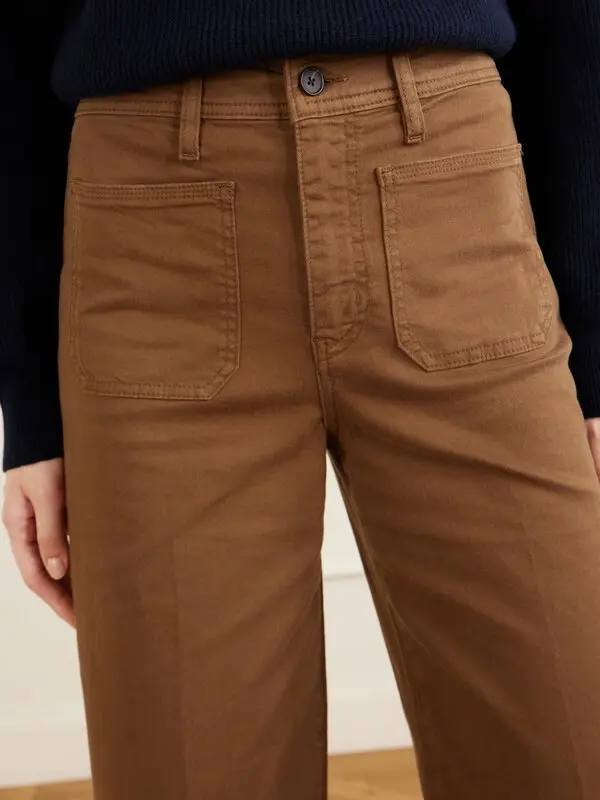 FRAME High Rise Wide Leg Jeans - Brown