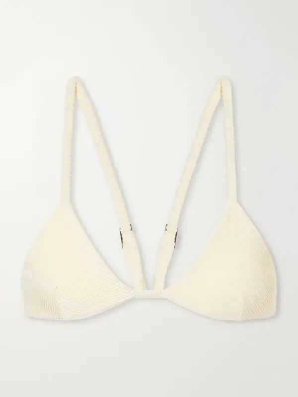 HAIGHT. Cora Ribbed Bikini Top - Neutrals