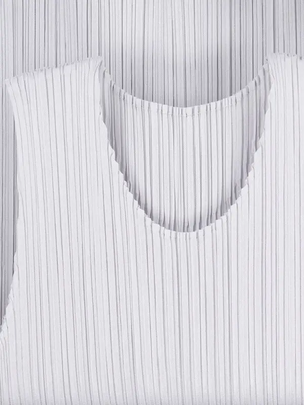 Issey Miyake Pleats Please Sleeveless High Neck Top
