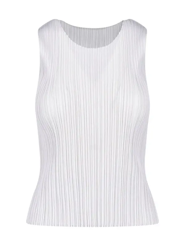 Issey Miyake Pleats Please Sleeveless High Neck Top