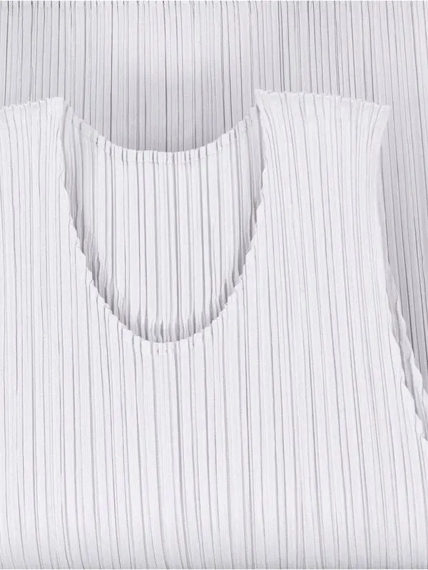 Issey Miyake Pleats Please Sleeveless High Neck Top