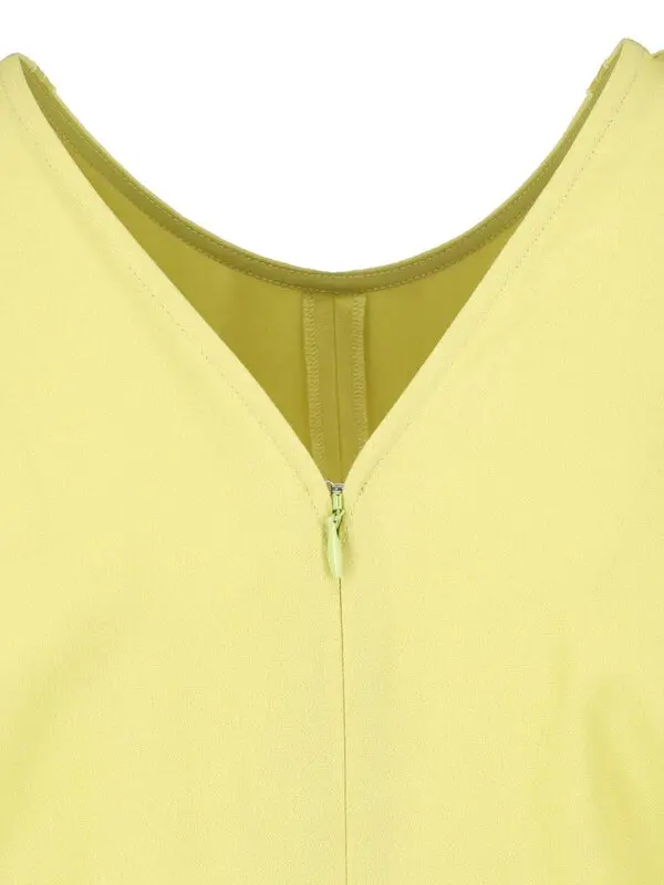 Victoria Beckham Midi Dress "bela" In Crêpe Satin - Yellow