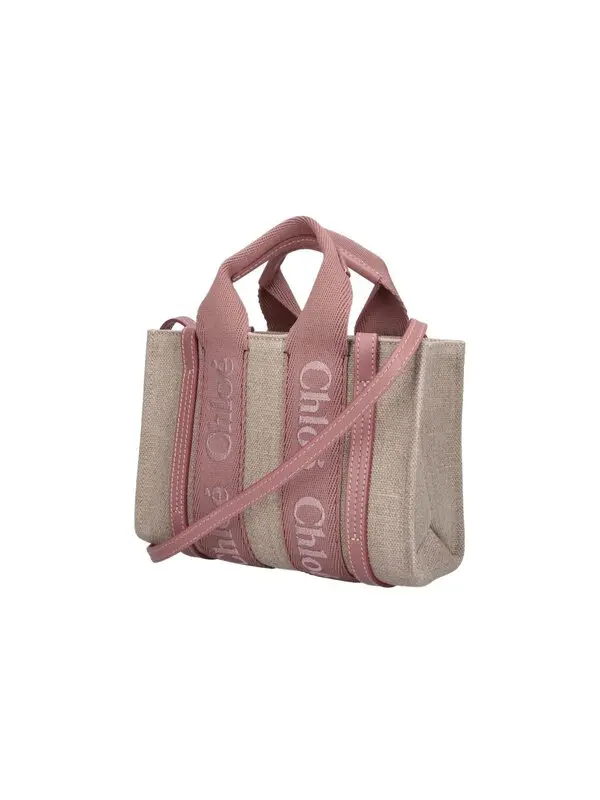 Chloé Woody Mini Tote Bag - Beige