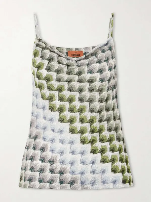 Missoni Metallic Crochet-knit Tank