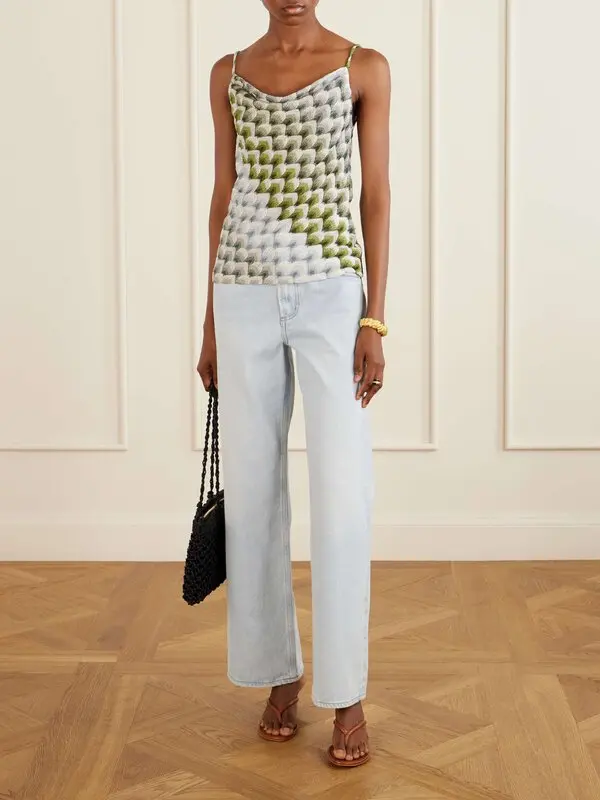 Missoni Metallic Crochet-knit Tank