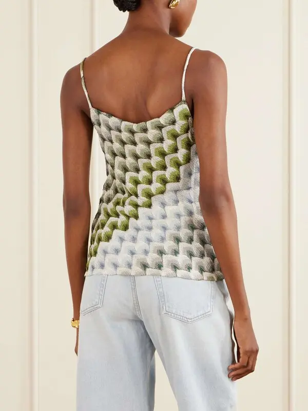 Missoni Metallic Crochet-knit Tank