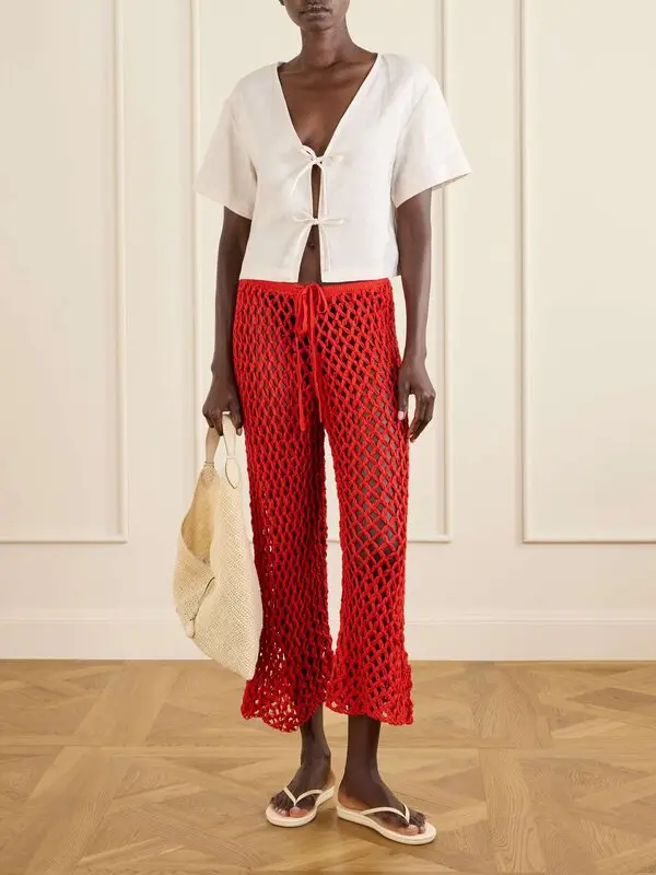 HAIGHT. Clara Crocheted Straight-leg Pants