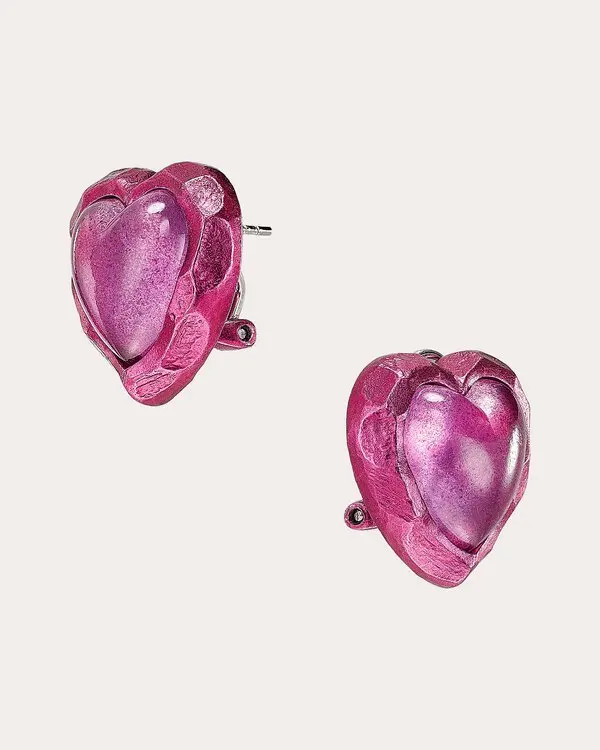 ANABELA CHAN Fruit Gems Plum Heart Stud Earrings