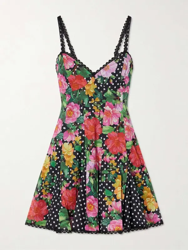 Charo Ruiz Ibiza Rosela Floral-print Cotton-blend Mini Dress - Pink