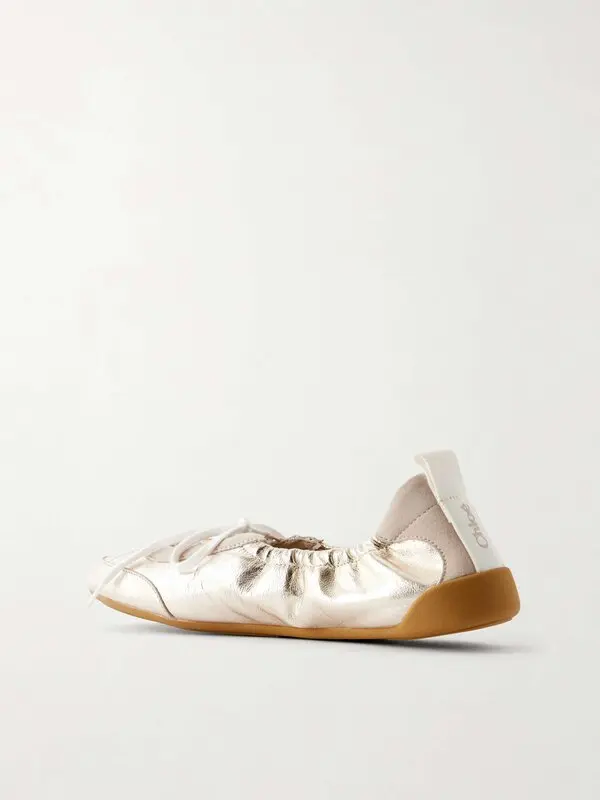 Chloé Kick Metallic Leather Sneakers