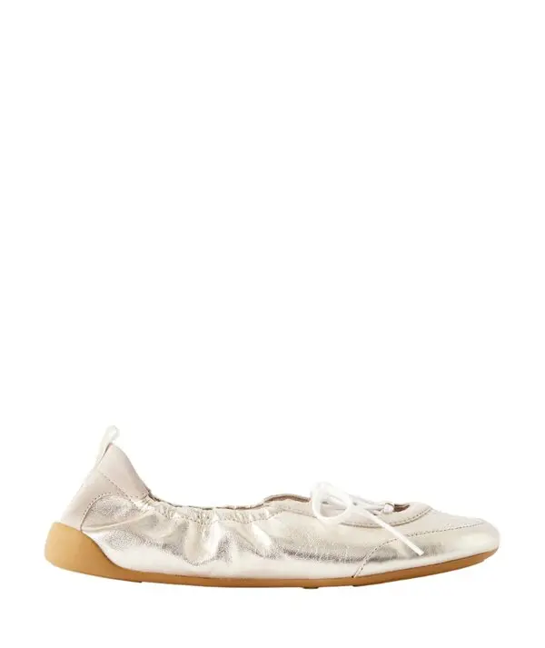 Chloé Kick Metallic Leather Lace-up Sneakers - Silver