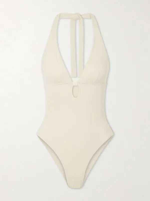 ERES Harmony Embellished Cut-out Stretch-jersey Swimsuit