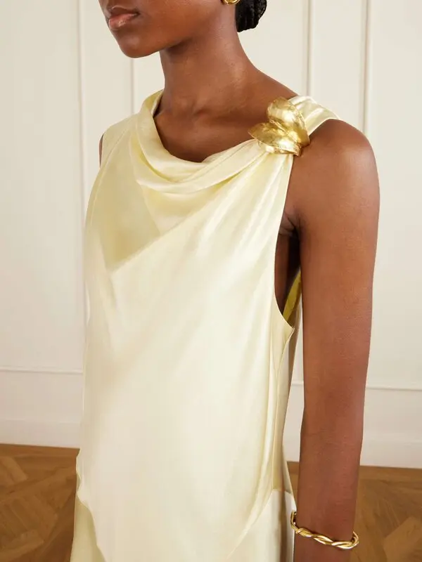 Aje Siren Embellished Satin Maxi Dress