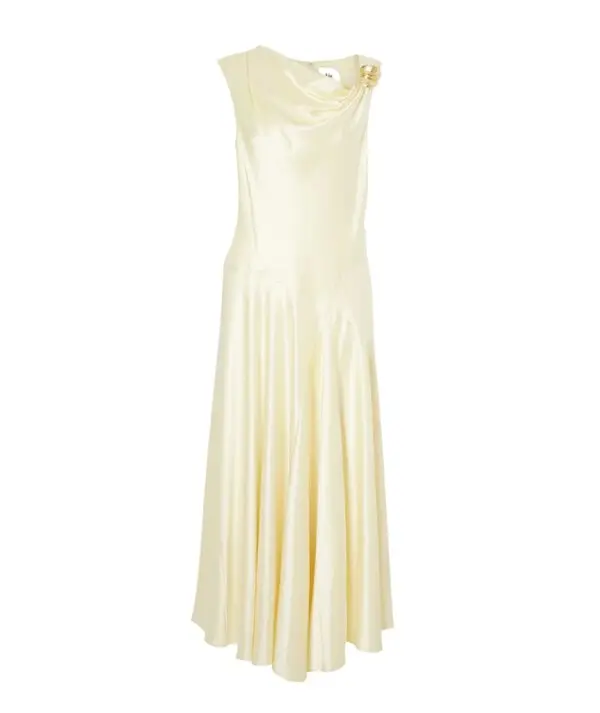 Aje Siren Embellished Satin Maxi Dress - Yellow