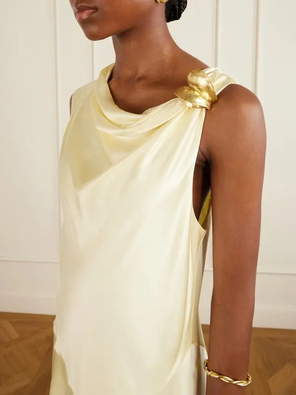 Aje Siren Embellished Satin Maxi Dress