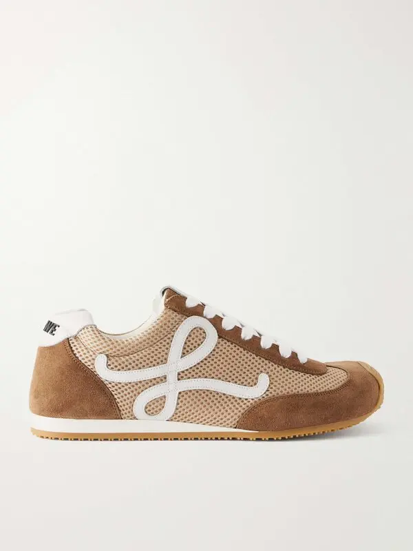 Loewe Ballet Runner 2.0 Logo-appliquéd Suede-trimmed Mesh Sneakers