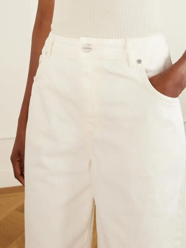 TWP Mid-rise Wide-leg Cotton Denim Shorts