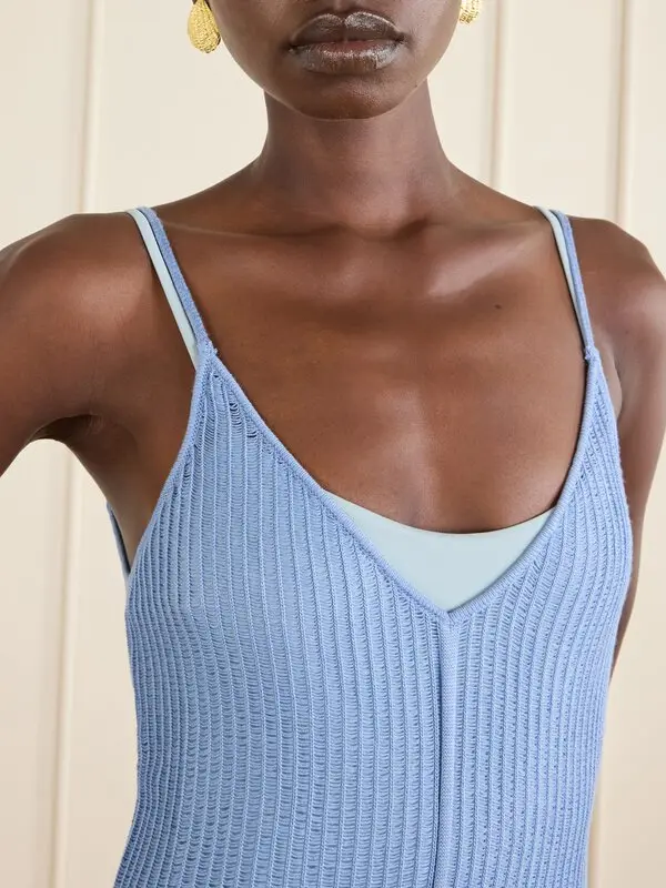 HAIGHT. Luna Open-knit Midi Dress
