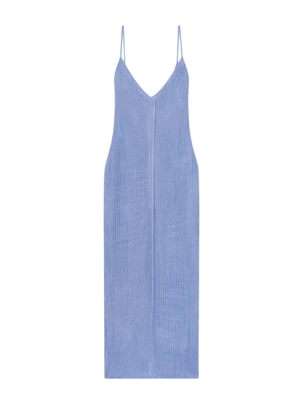 HAIGHT. Luna Open-knit Midi Dress - Blue