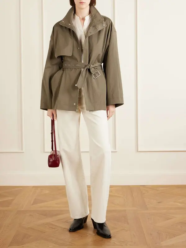 FRAME The Short Field Belted Cotton-twill Jacket