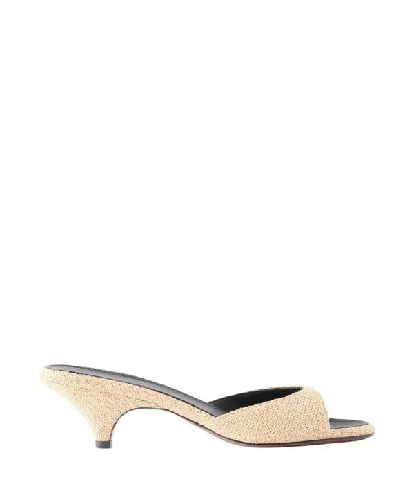 NEOUS Hynia Raffia Mules - Neutrals