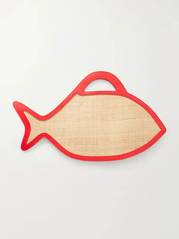 Staud Da Adolfo Cleo Raffia Fish Clutch