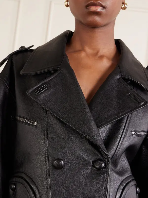 BLAZÉ MILANO Mick Double-breasted Leather Jacket